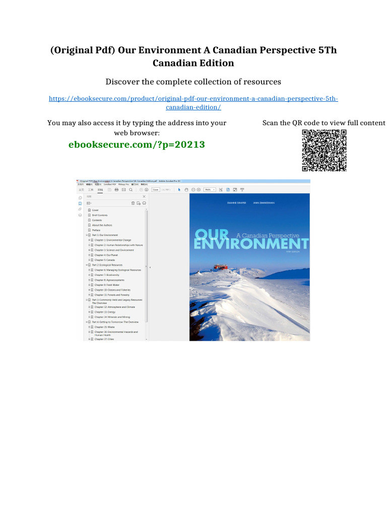 (Original PDF) Our Environment A Canadian Perspective 5th Canadian ...