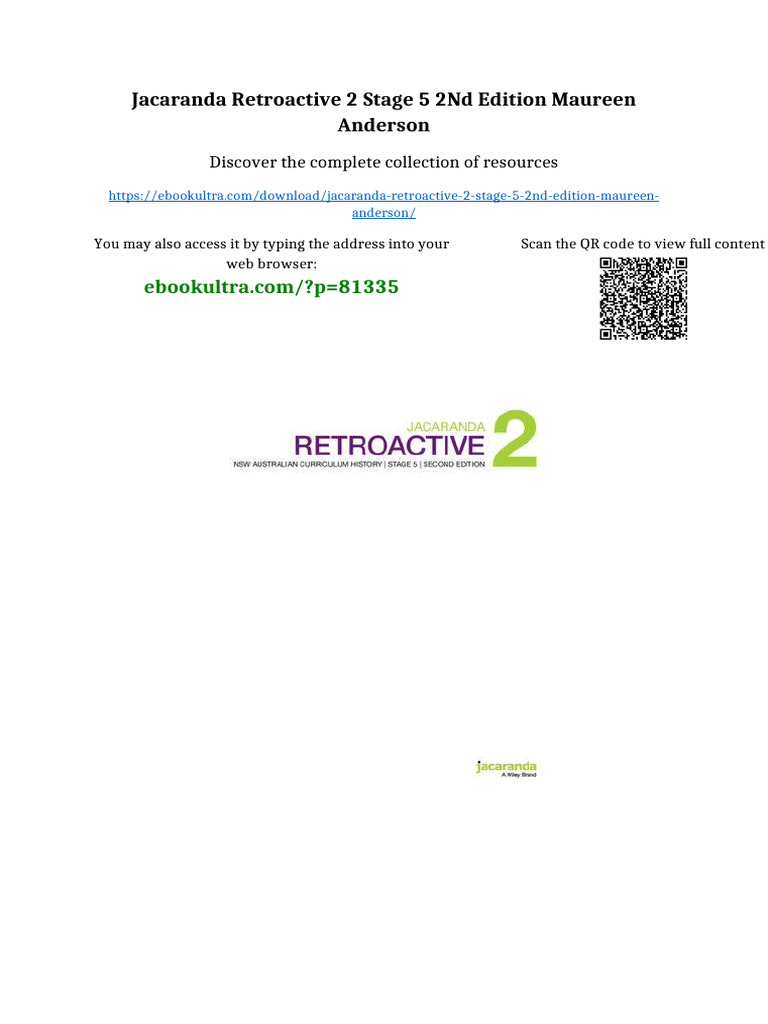 Jacaranda Retroactive 2 Stage 5 2nd Edition Maureen Anderson Online PDF ...