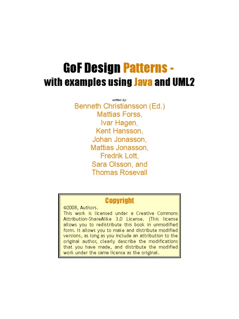 Design Patterns Explained With Java and Uml2 2008 | PDF | Class (Computer Programming ...