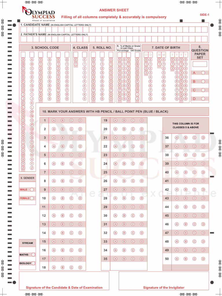 Os Omr Sample | PDF