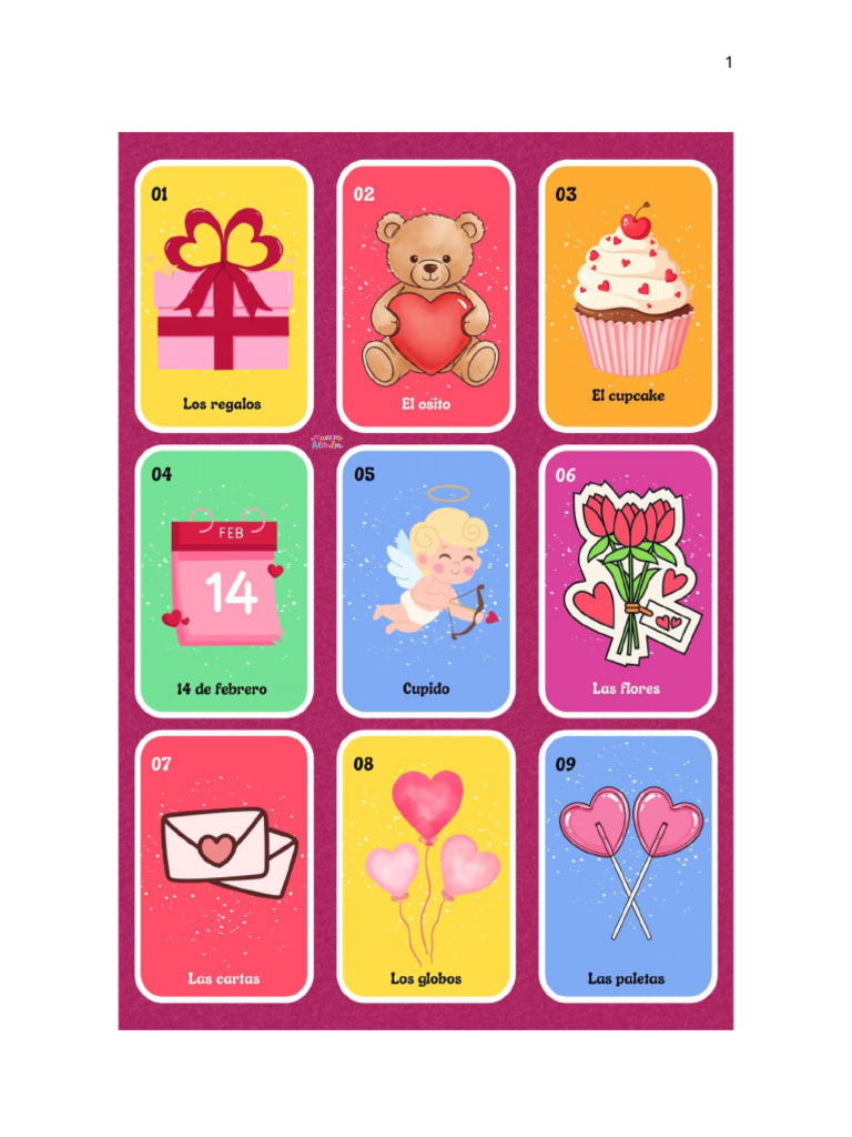 Lotería de San Valentín Pavive | PDF