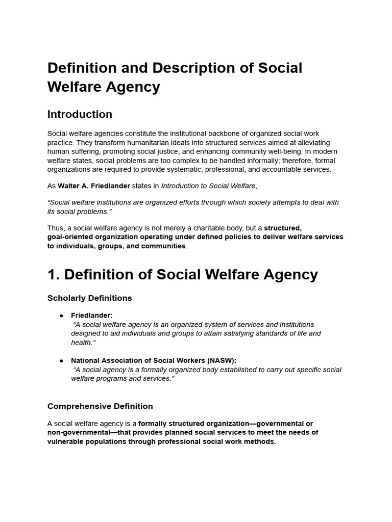 Social Welfare Agency | PDF | Non Governmental Organization | Governance