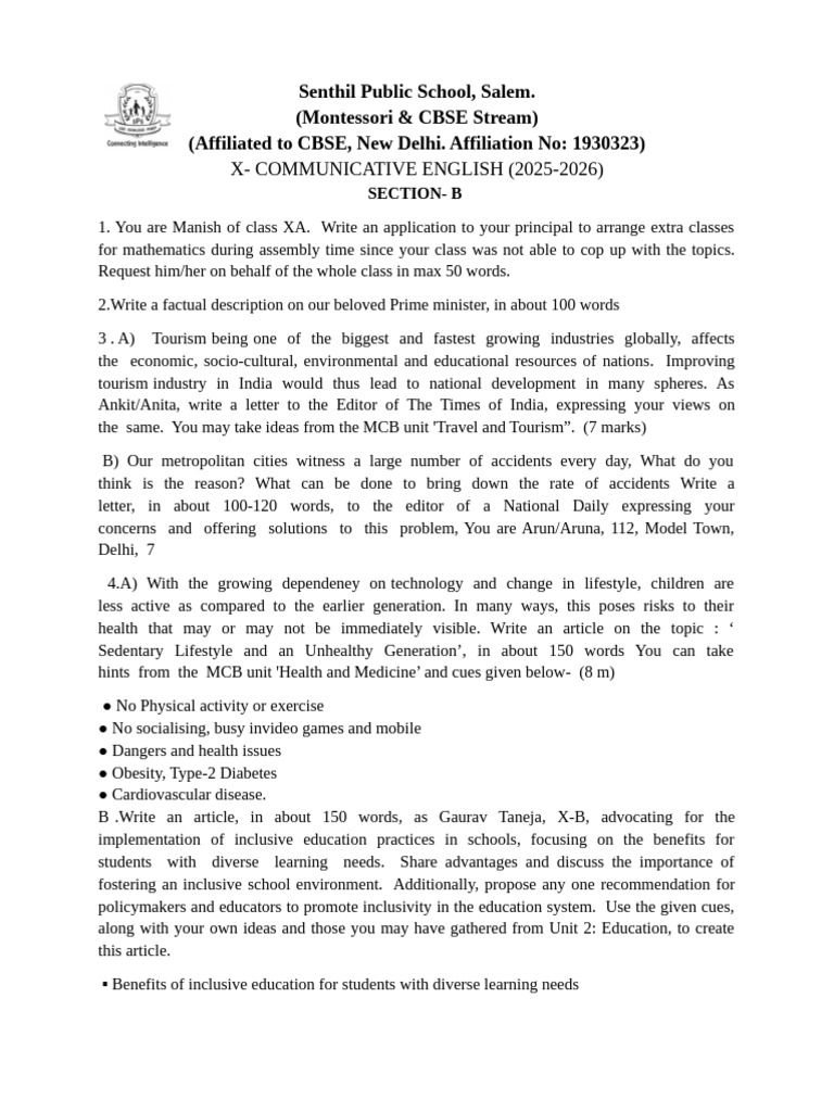 Board Exam Sample (Writing) | PDF | Electronic Waste | Inclusion ...