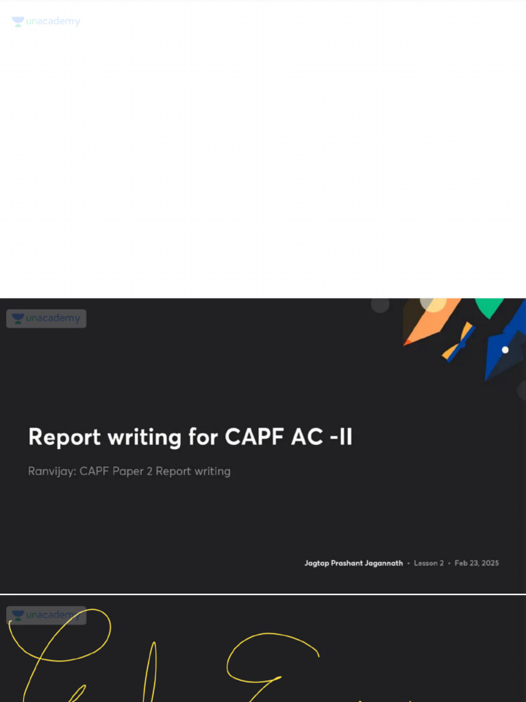 Report Writing for CAPF AC II With Anno | PDF
