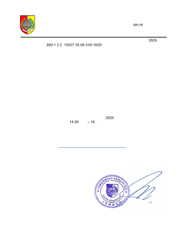 Surat Undangan Penyerahan SK p3k Paruh Waktu | PDF