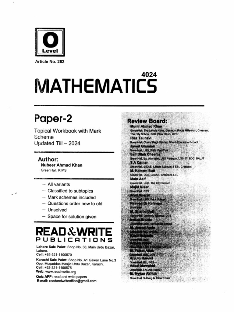 O Level Math P2 Topical PP.. | PDF