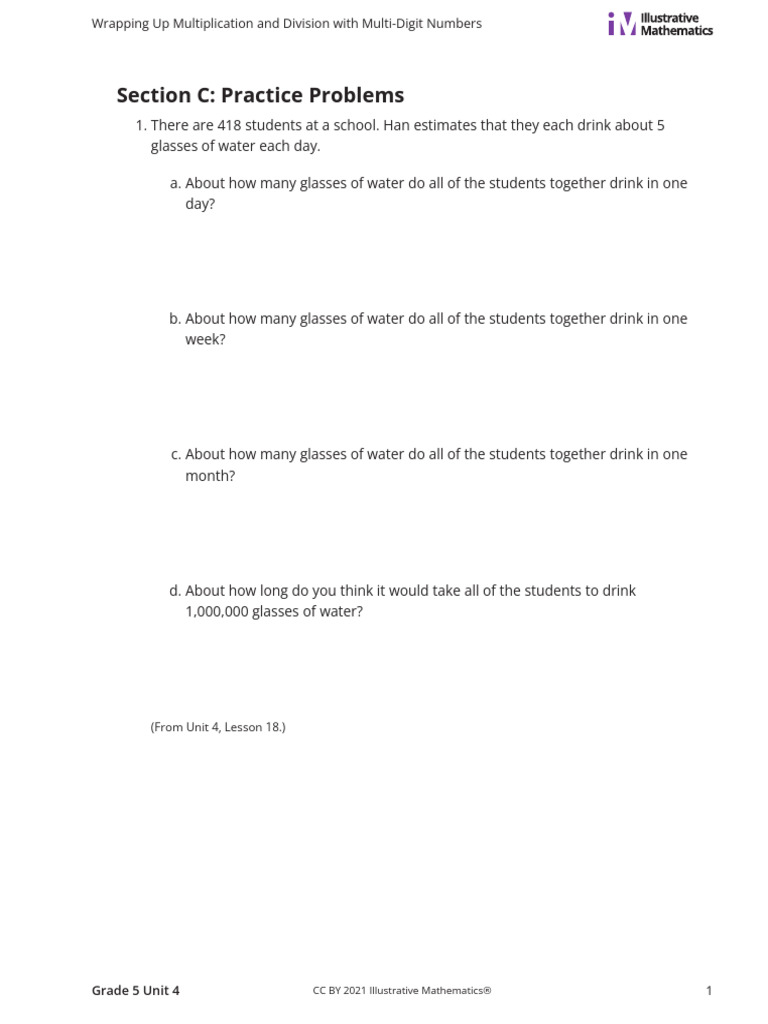 Grade5 4 C Let 셲 Put it to Work curated practice problem set | PDF