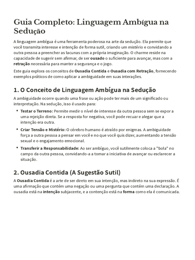Guia Completo Linguagem Ambígua Na Sedução | PDF | Ambiguidade