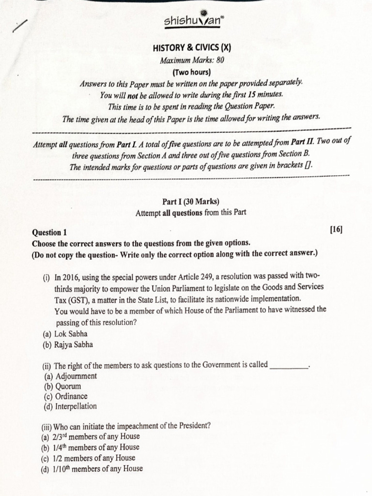 Shishuvan History Prelim 2025 17-Jan-2025 14-32-38 | PDF