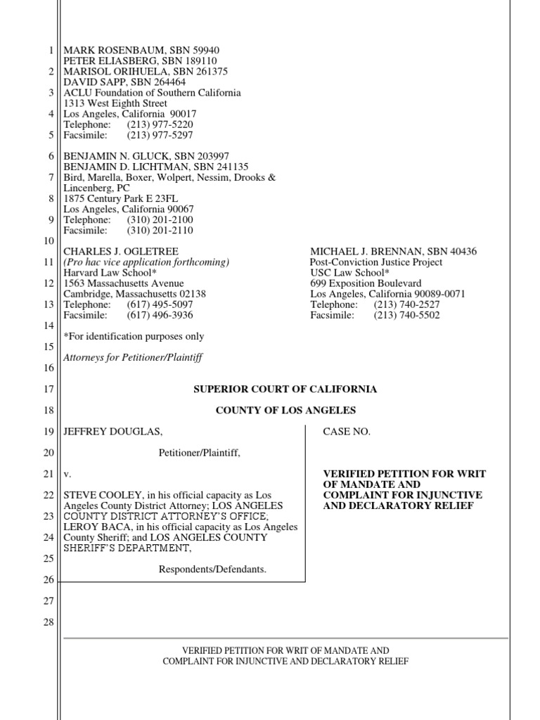 Writ of Mandate and Complaint For Injunctive and Declaratory Relief ...