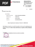 Mahindra Finance NOC for Vehicle Hypothecation | PDF
