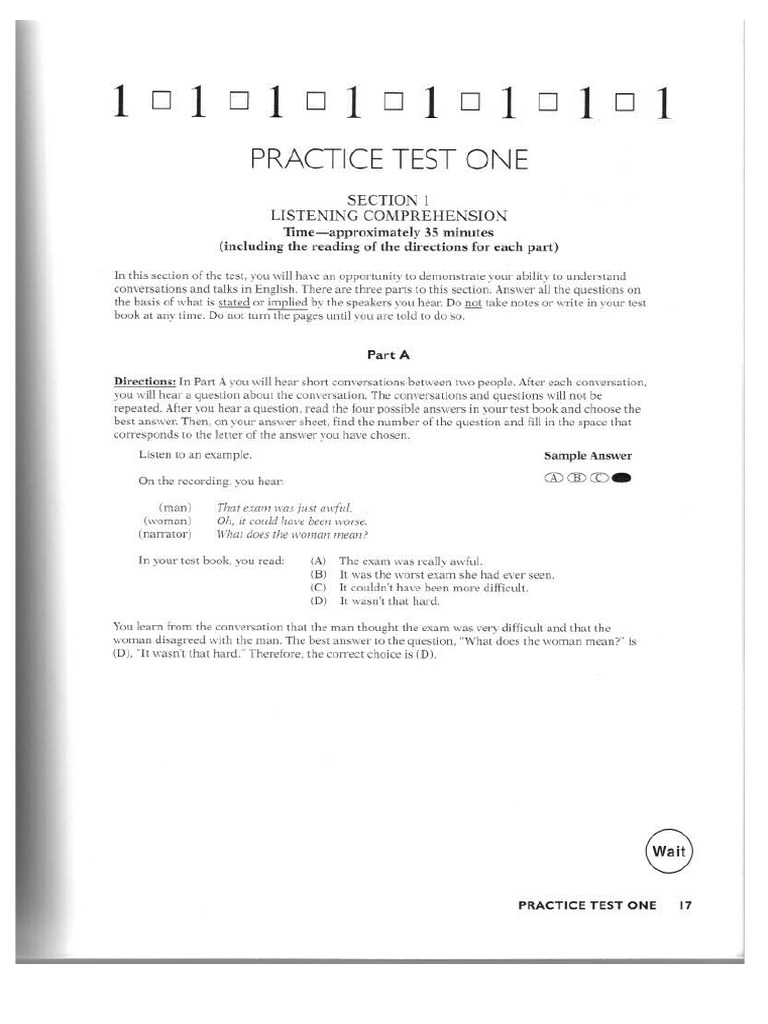Practice Test One_ Periode Ketiga | PDF