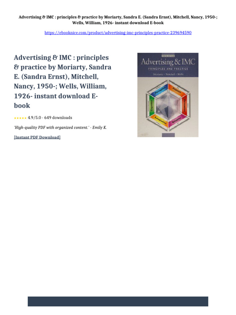 Advertising & IMC : principles & practice by Moriarty, Sandra E ...