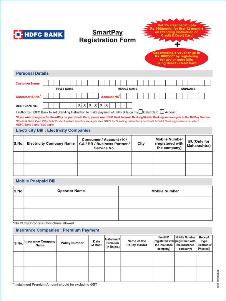 BillPay and SI on DC Application Form (1) | PDF