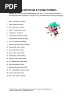 TH Sound Tongue Twisters for Kids | PDF