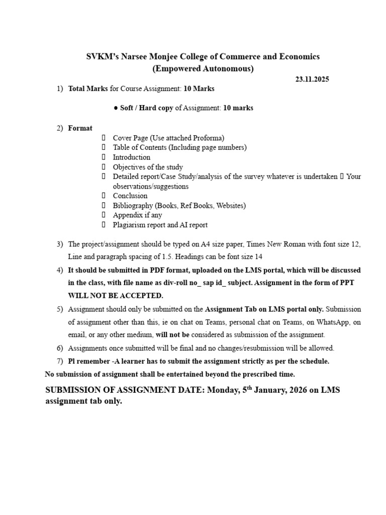 EVS - Instructions For Assignment Formatting | PDF | Natural ...