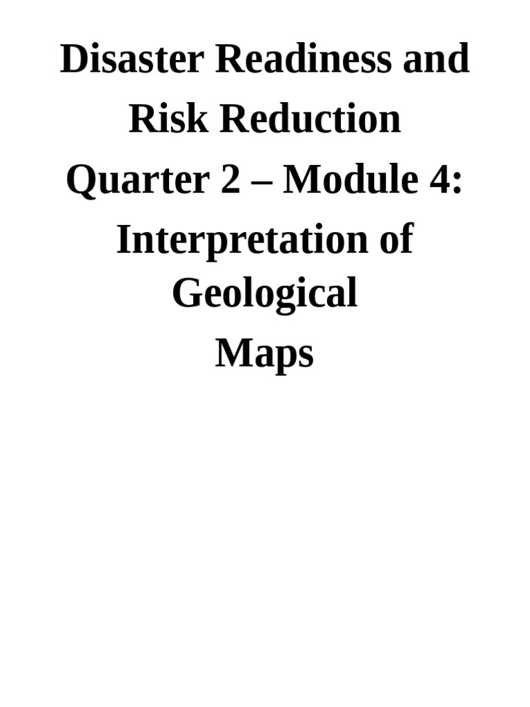 Quarter 2 DRRR Student Copy Module 4 Interpretation of Geological Maps ...