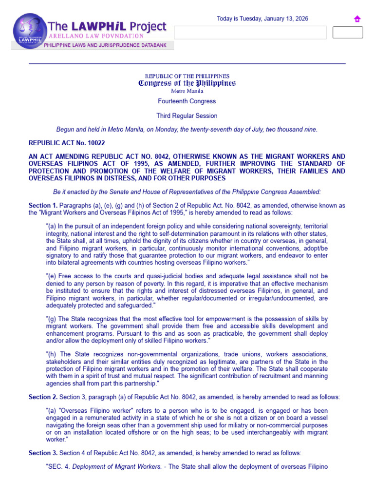 Republic Act No. 10022 | PDF