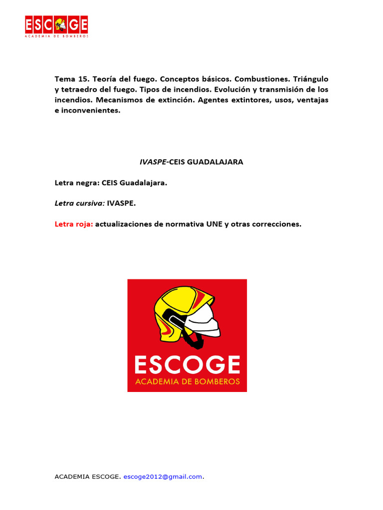 T15 Teoría Fuego Ivaspe | PDF | Redox | Combustión
