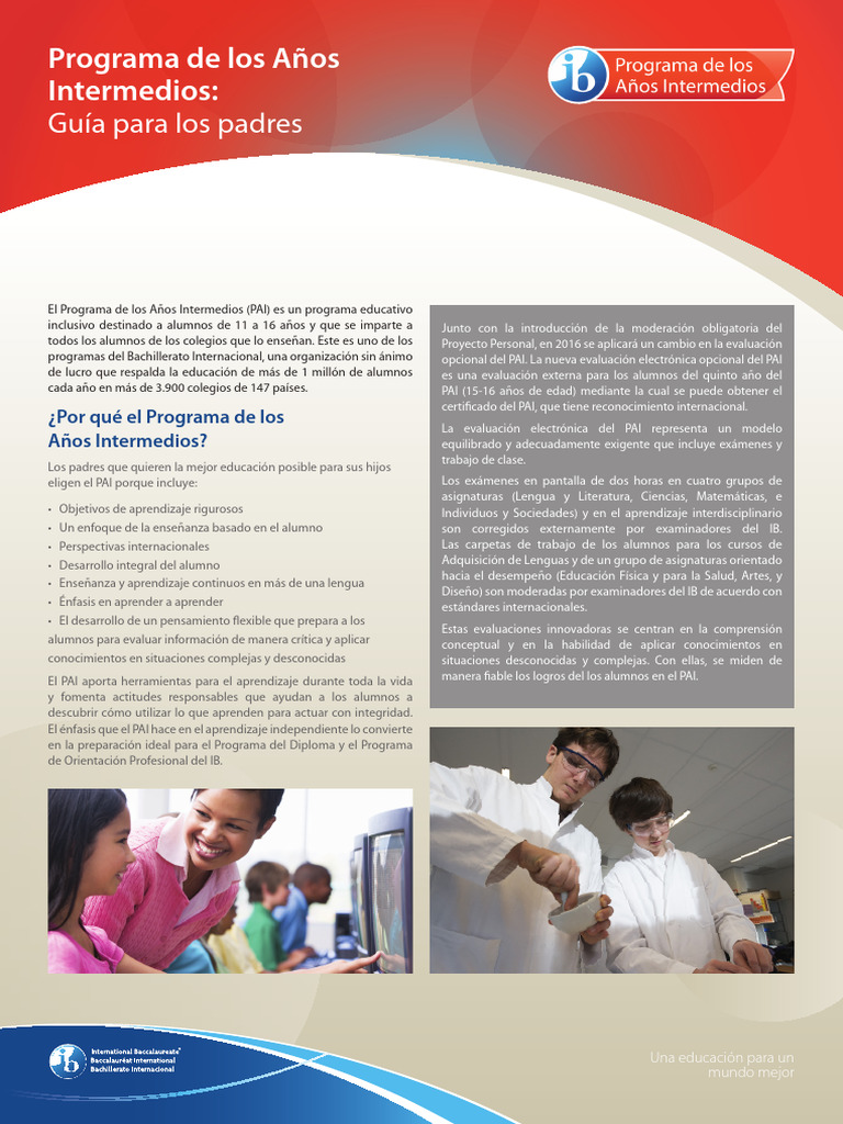 Guia para Los Padres PAI | PDF | Plan de estudios | Aprendizaje