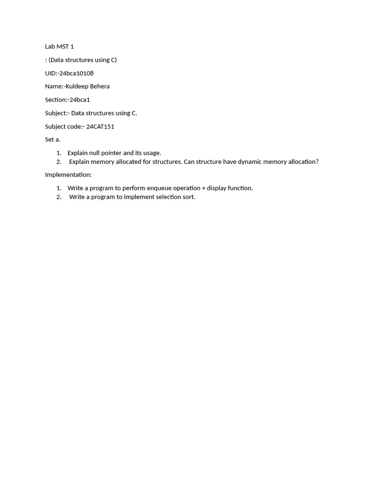 Lab MST Data Structures | PDF