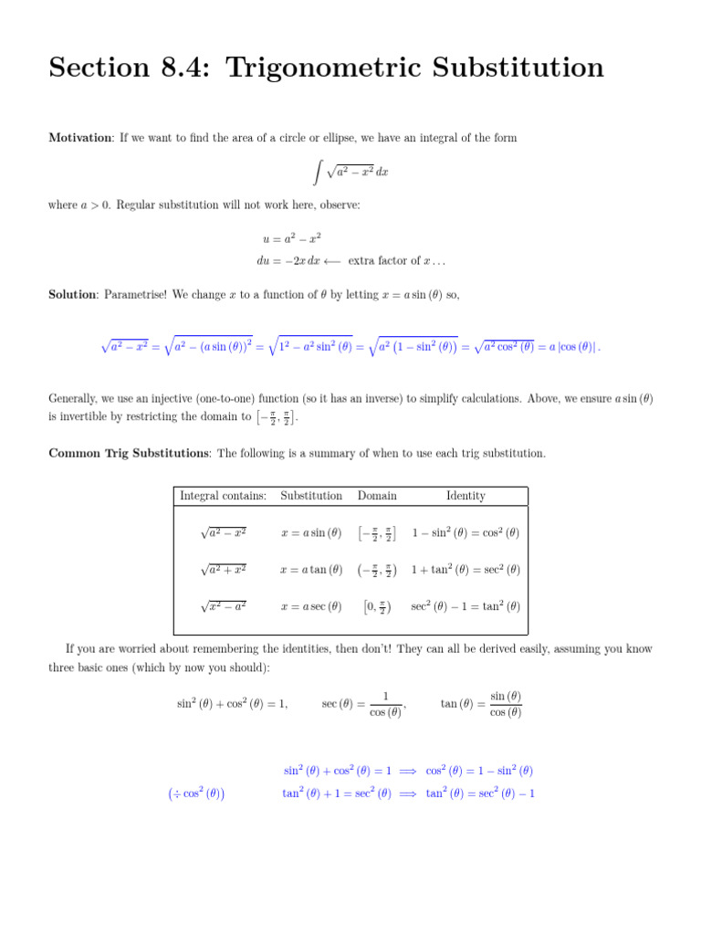 Trig Sub Func | PDF | Trigonometry | Triangle Geometry