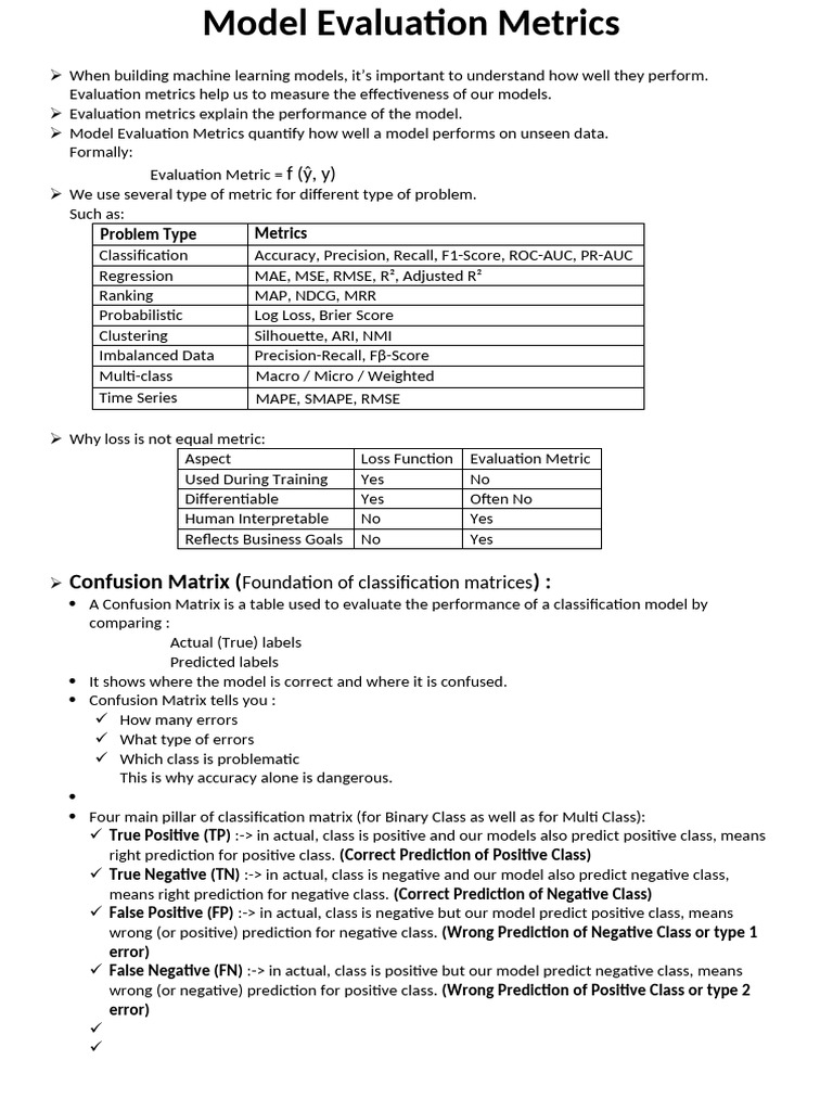 Model Evaluation Metrics and Feature Engineering | PDF | Sensitivity ...