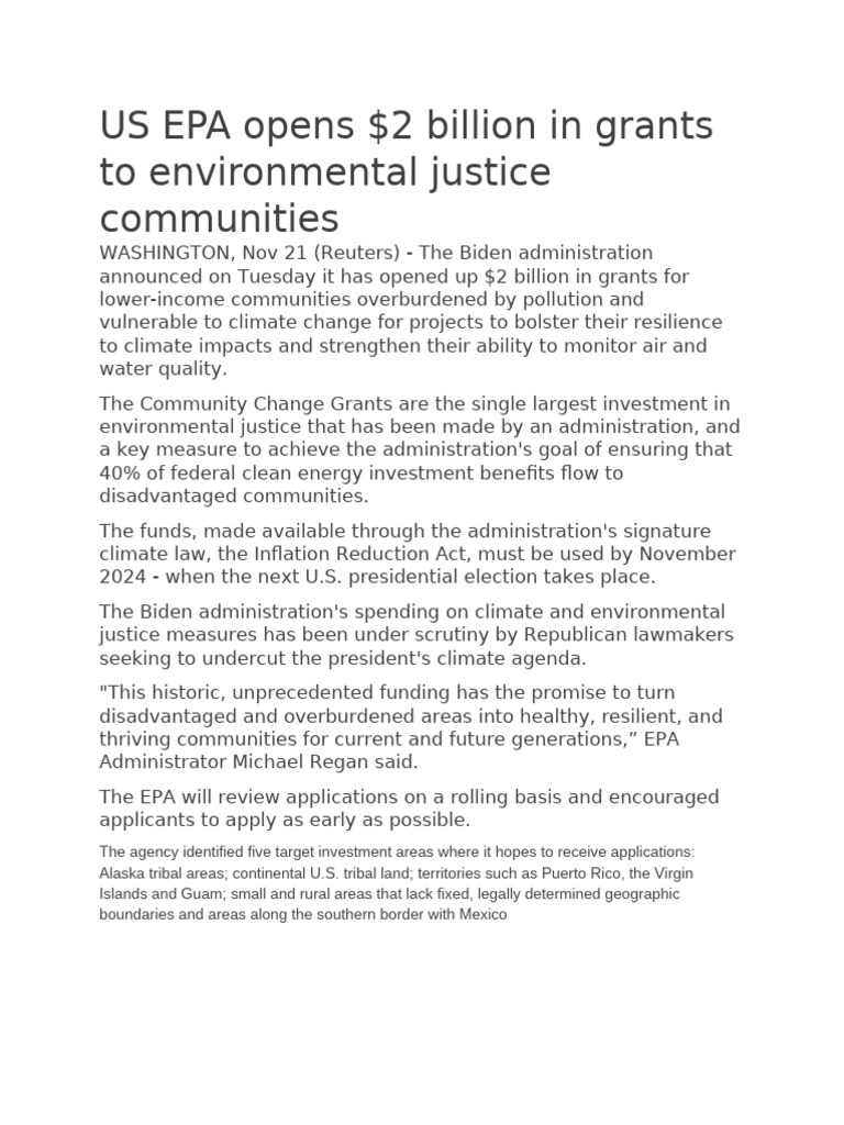 US EPA Opens | PDF | United States Environmental Protection Agency ...