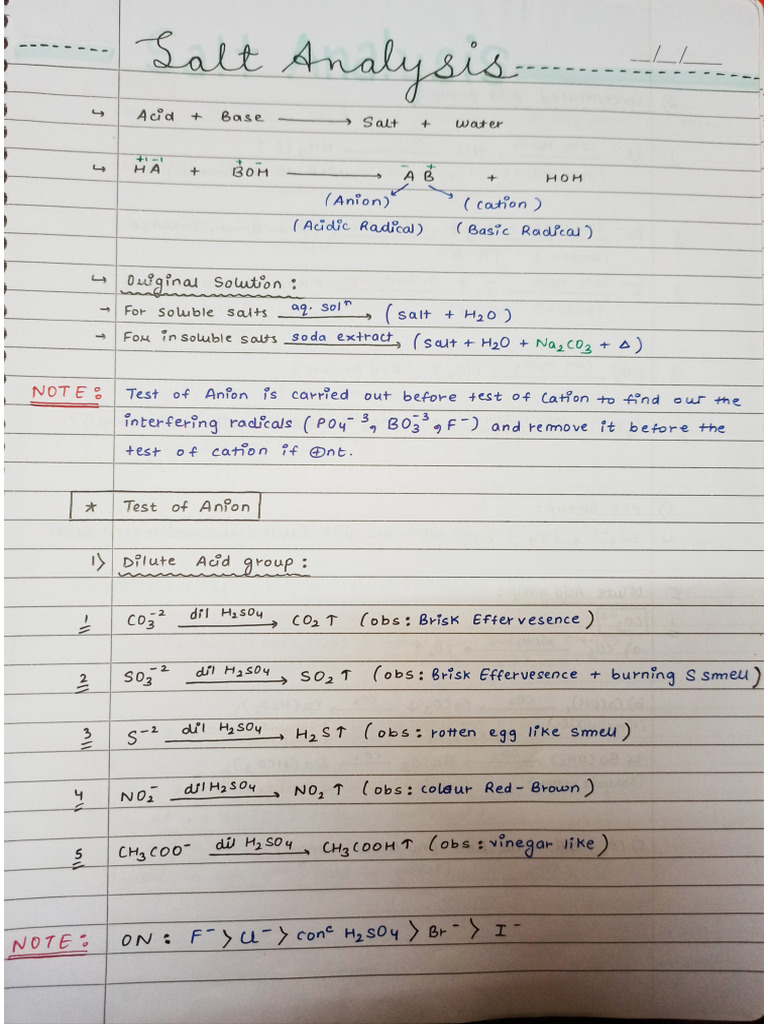 Chemistry Practical Notes | PDF