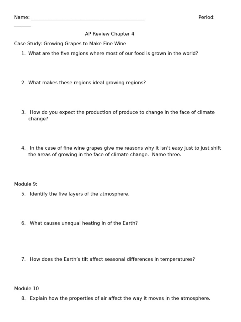 AP Review Chapter 4-1 | PDF | Atmospheric Circulation | Oceans
