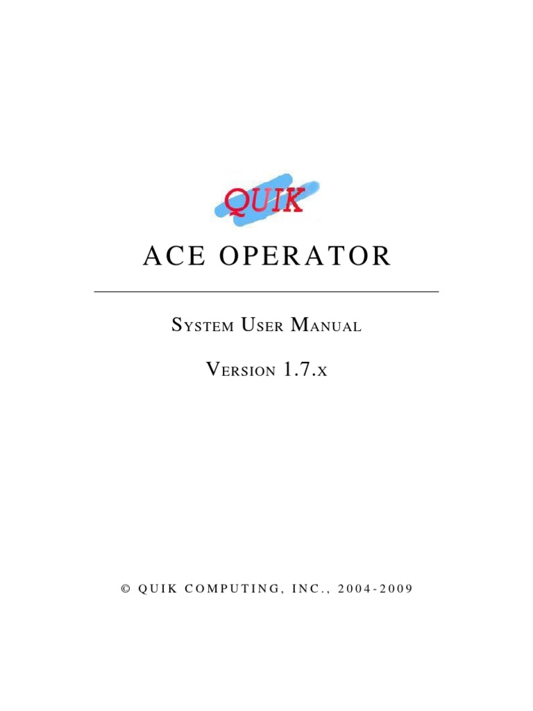 Ace Operator System Manual | PDF | Web Server | Internet & Web