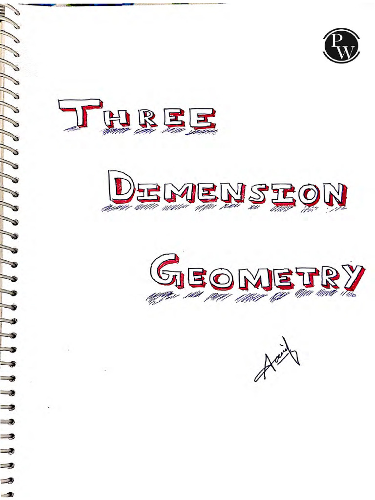 Three Dimension Geometry Handwritten Notes | PDF