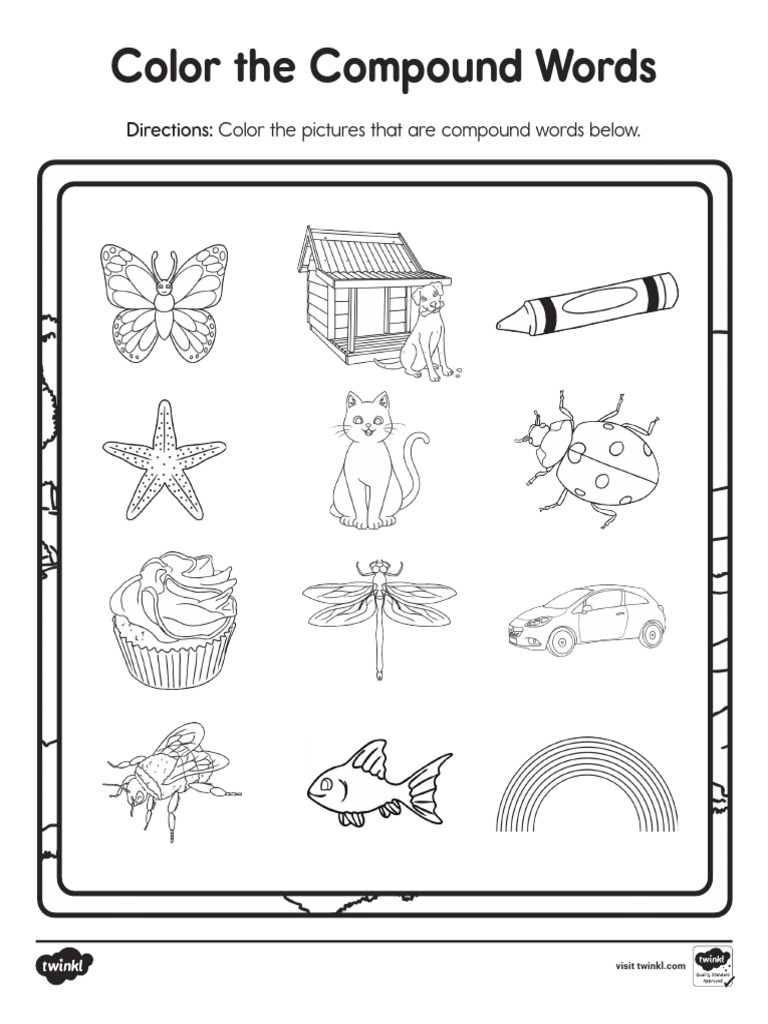BW Color the Compund Words Acivity | PDF