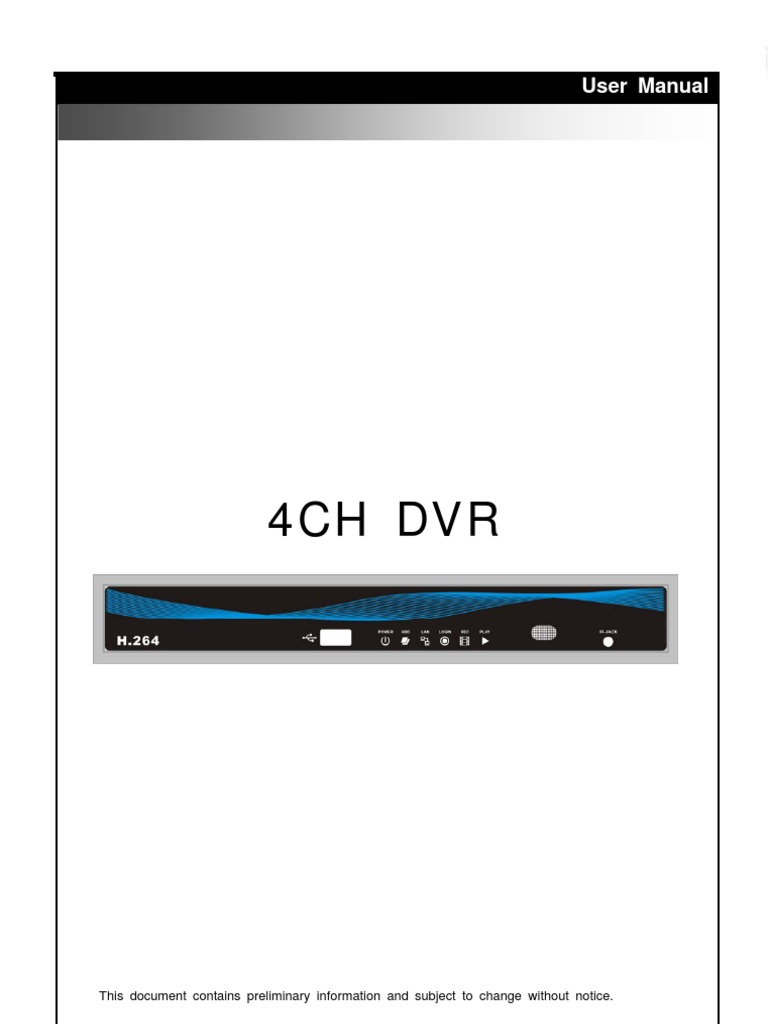 h.264 - Mini DVR User Manual | PDF | Digital Video Recorder | Usb