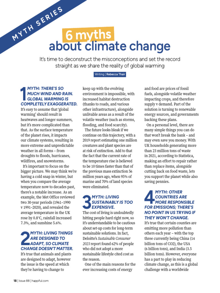 6 Myths About Climate Chang | PDF | Cost Of Living | Climate Change