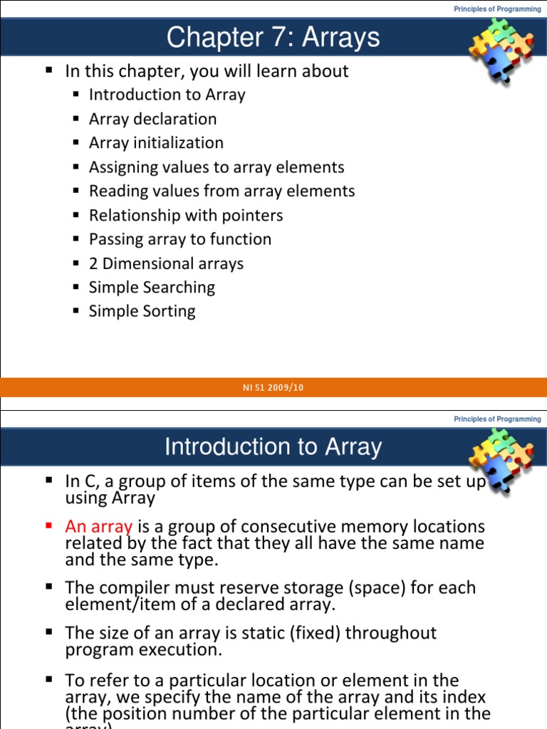 Chapter7 Arrays | PDF | Array Data Structure | Data Type Chapter7 Arrays | PDF | Array Data Structure | Data Type