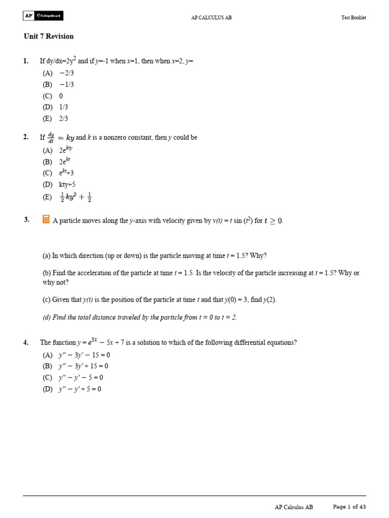 Unit 7 Revision | PDF | Differential Calculus | Sphere