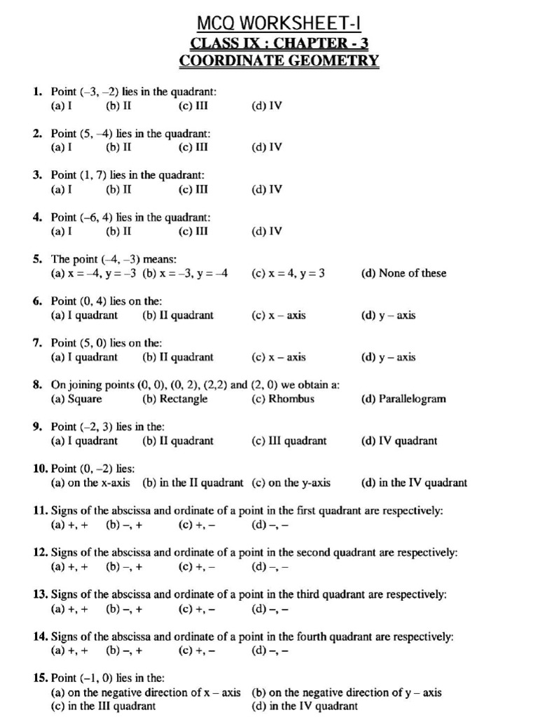 1763385972700.Coordinate Geometry IX Question Bank (1) | PDF
