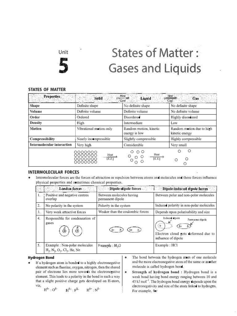 States of Matters - Gases and Liquids - Notes | PDF | Gases | Liquids