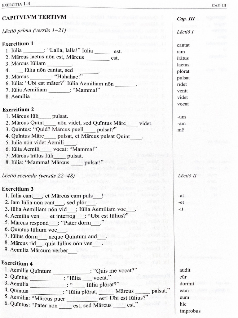 Exercitia Capituli III | PDF