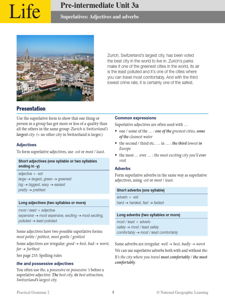 Superlatives - National Geographic | PDF | Cost Of Living | Adjective