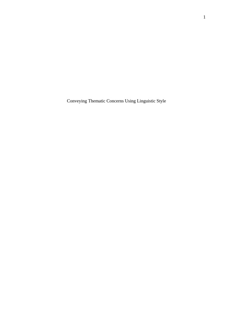 Conveying Thematic Concerns Using Linguistic Style | PDF | Narrative ...