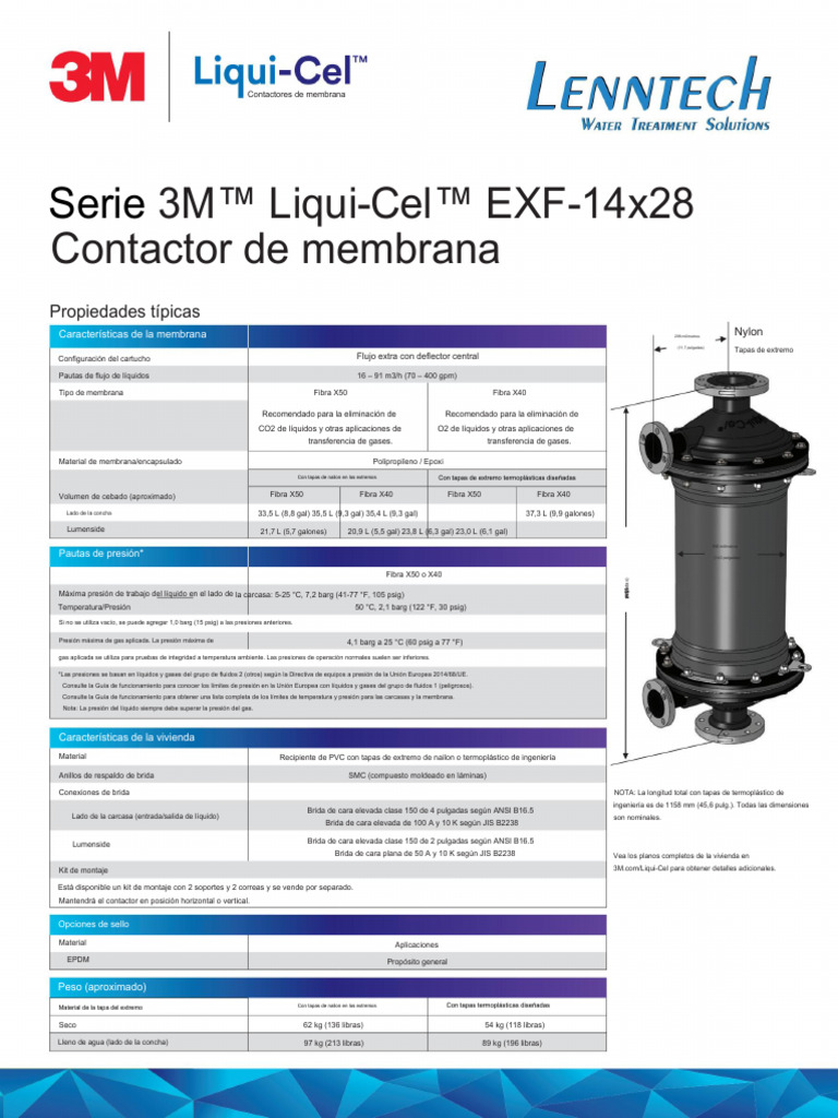 3M Liqui Cel EXF 14x28 Data Sheet LC 1032 Rev2 L | PDF | Gases ...