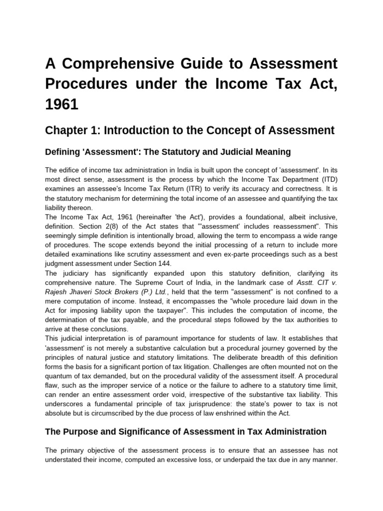 Income Tax Assessment Procedures Study Material | PDF | Taxes ...