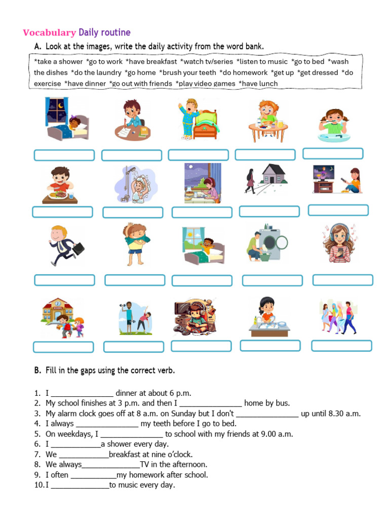 Vocabulary Daily Routine | PDF