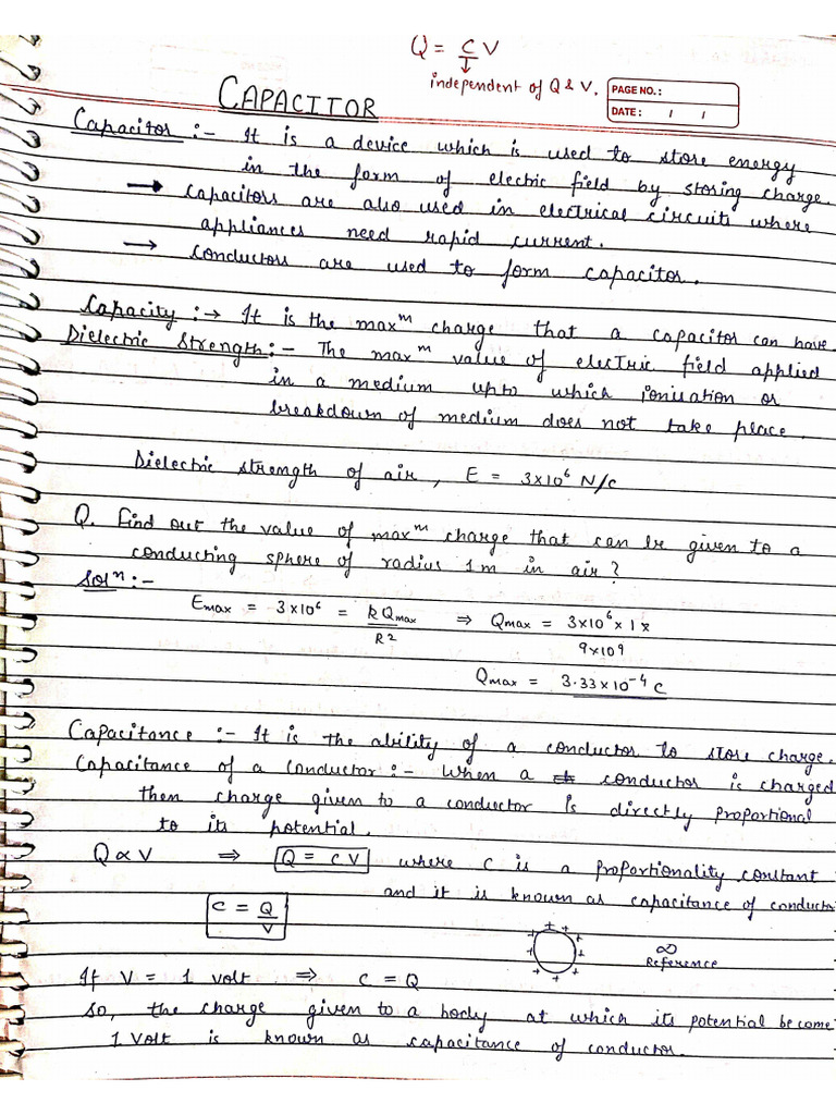 Capacitor Notes | PDF
