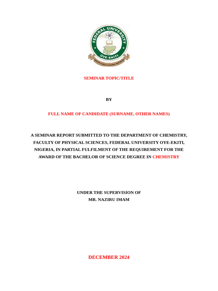 SEMINAR Preliminary Pages Format | PDF