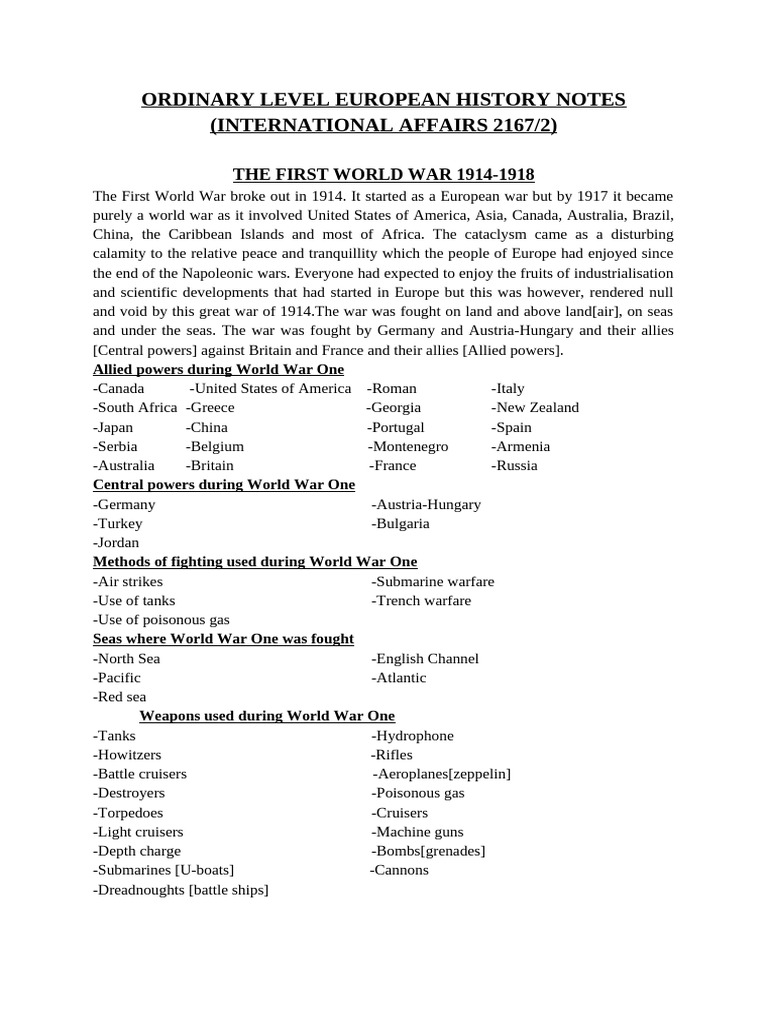 F4 ... European History Best Notes | PDF | Balkans | Austria Hungary