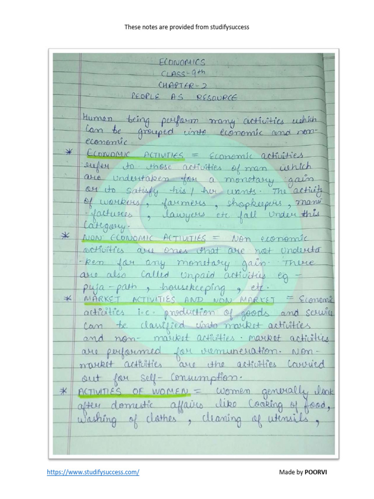 Class 9 Eco Ch-2 Notes | PDF