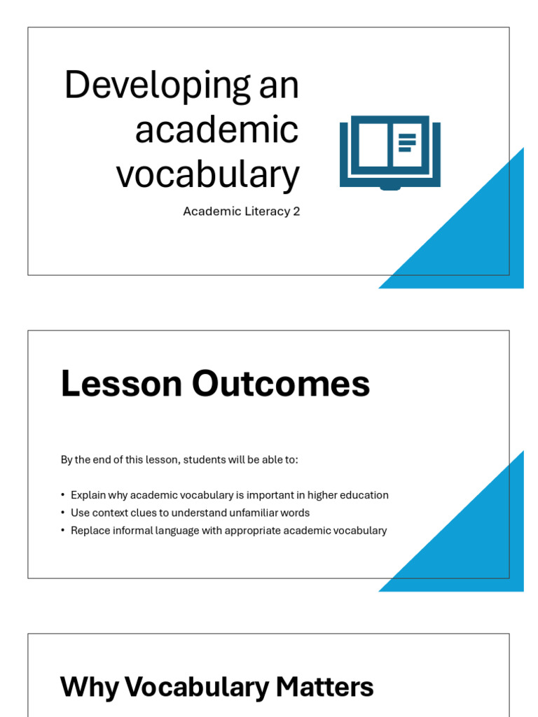 Week 2 - Developing and Academic Vocabulary | PDF | Vocabulary | Semantics